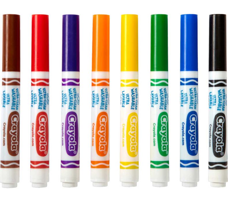 Crayola Ultra-Clean Washable Broad Line Markers Classpack, 8 Colors, 2 ...